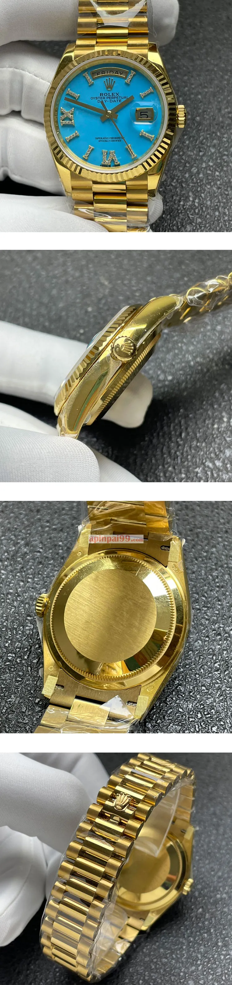 ロレックスコピー 高級品取り扱いストア M128238-0071 デイデイト 36mm ターコイズブルー文字盤 Cal.3255ムーブメント搭載